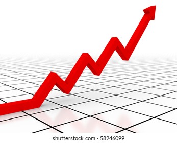 Red Arrow Graph Directed Upwards Stock Illustration 58246099 | Shutterstock