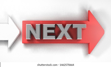 Red Arrow Next 3d Rendering Illustration Stock Illustration 1462570664 ...