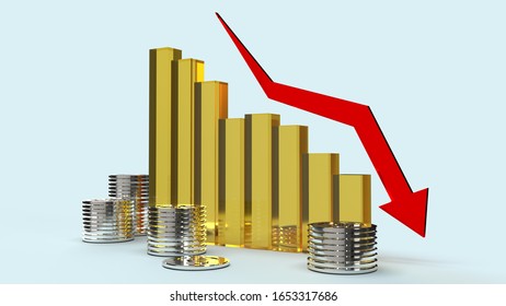 Red Arrow Pointing Down On Graph Stock Illustration 1653317638 ...