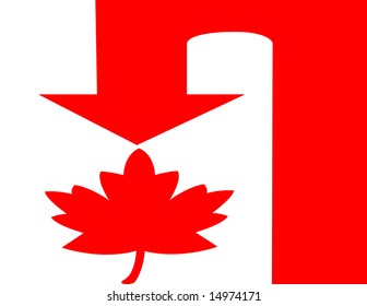 Red Arrow Pointing Red Maple Leaf Stock Illustration 14974171 ...