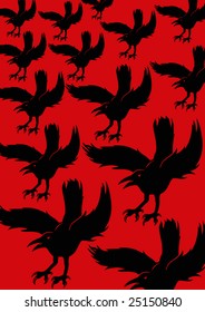Red Background Black Colored Crows Stock Illustration 25150840 ...