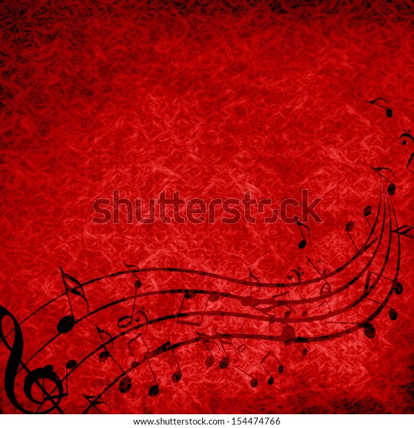 Red Background Some Music Notes On Stock Illustration 154474766