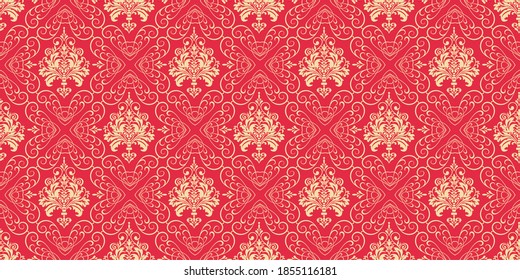 Red Background Wallpaper Seamless Pattern Vector Stock Vector (Royalty ...