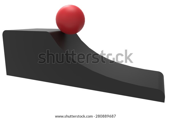 Red Ball Rolling Slope : illustration de stock 280889687