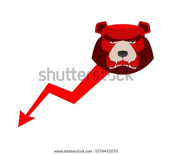 Red Bear Down Arrow Exchange Trader Stock Illustration 1076452070 ...
