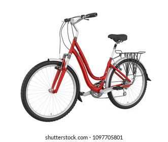 Red Bicycle Isolated 3d Rendering Stock Illustration 1097705801 ...