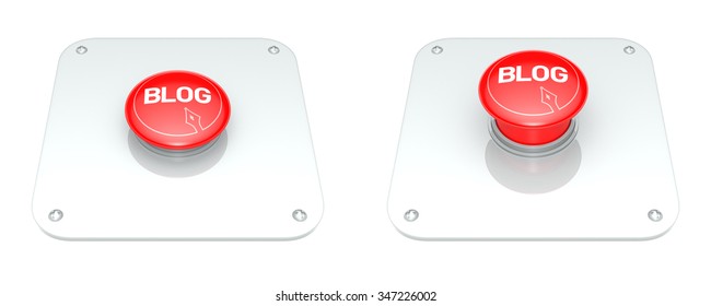 Red Blog Button Digitally Generated 3d Stock Illustration 347226002 ...