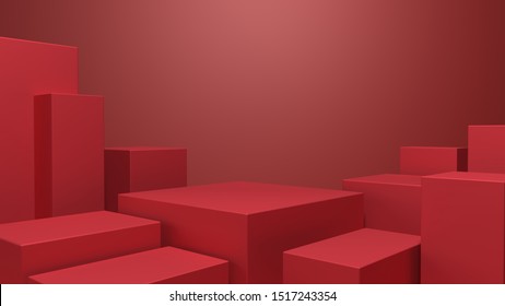 Red Booth 3d Rendering Background Wall Stock Illustration 1517243354 ...
