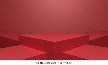 Red Booth 3d Rendering Background Wall Stock Illustration 1517243357 ...