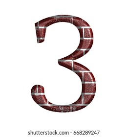 Red Brick Pattern Number Three 3 Stock Illustration 668289247 ...