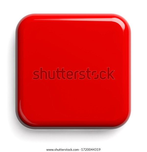 Red Button Square Shiny Plate Isolated Stock Illustration 1720044319 ...