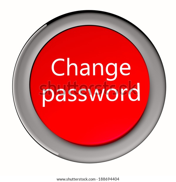 Red Button Text Change Password 3d Stock Illustration 188694404
