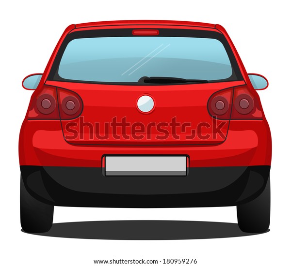 Red Car Back View Stock Illustration 180959276