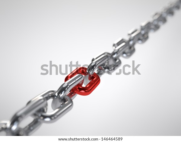 Red Chain Link Connecting Simple Ones Stock Illustration 146464589 ...