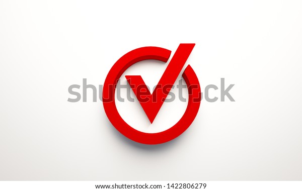 Red Check Mark 3d Render Illustration Stock Illustration 1422806279 ...