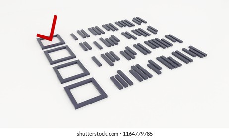 Red Check Mark Multiple Choice On 스톡 일러스트 1164779785 | Shutterstock
