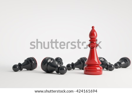 Red Chess Bishop Win Vs Black Stock Illustration 424161694 - Shutterstock