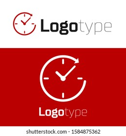 Red Clock Arrow Icon Isolated On Stock Illustration 1584875362 ...