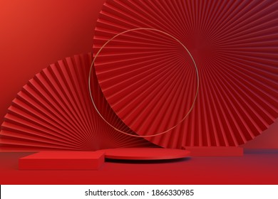 Red Color 3d Rendering Background Stock Illustration 1866330985 ...