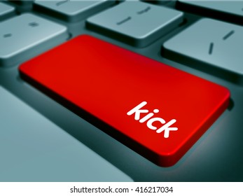 Red Computer Keyboard Key Labeled Kick Stock Illustration 416217034 ...