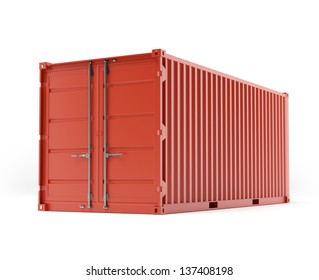 Red Cargo Freight Shipping Container Against Stock Illustration 499468903