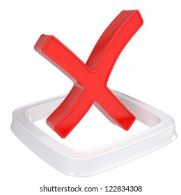 Red Cross Checkbox Isolated Render On Stock Illustration 122834308 ...