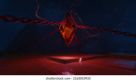 Red Crystal Chains 3d Model Stock Illustration 2163053933 | Shutterstock