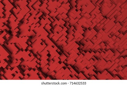 Red Cubes 3d Rendered Desktop Background Stock Illustration 714632533 ...