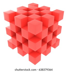 Red Cubes 3d Rendering Isolated Checker Stock Illustration 638379364 ...