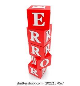 Red Cubes Error Concept3d Illustration Stock Illustration 2022157067 ...