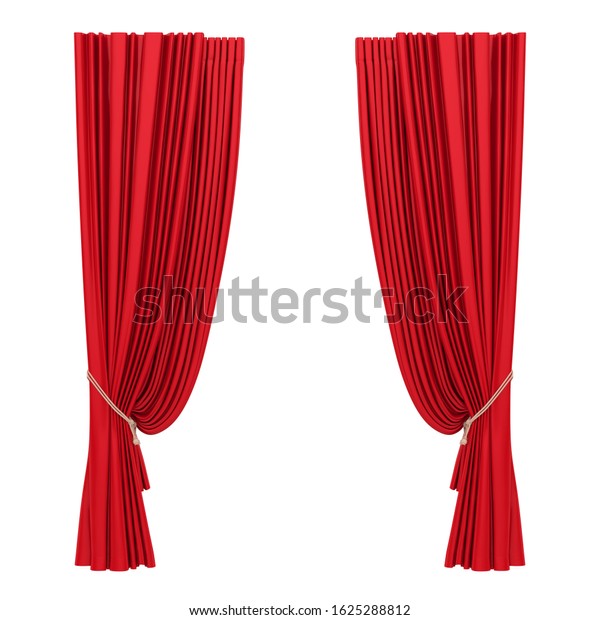 Red Curtain Isolated 3d Rendering Stock Illustration 1625288812 ...