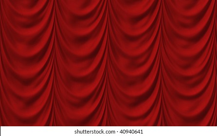 3d Render Red Curtain On Stage Stock Illustration 337041419