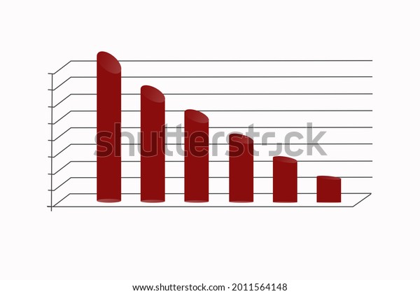 Red Cylinders Bar Graph Column Chart Stock Illustration 2011564148 ...