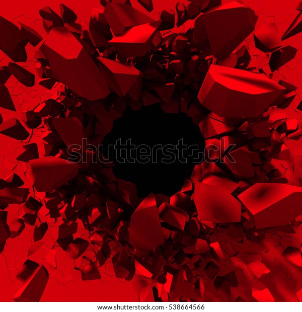 Red Destruction Abstract Explosion Background 3d Stock Illustration ...