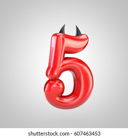 Red Devil Number 5 Black Horns Stock Illustration 607463453 | Shutterstock