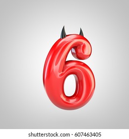 Red Devil Number 6 Black Horns Stock Illustration 607463405 | Shutterstock