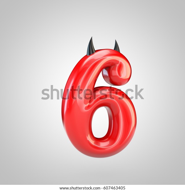 Red Devil Number 6 Black Horns 스톡 일러스트 607463405 | Shutterstock