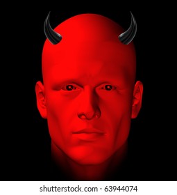 Red Devil On Black Background Digital Stock Illustration 63944074
