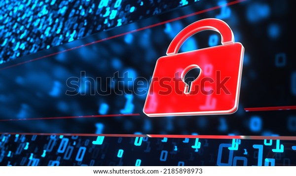 Red Dlock Cyber Security Concept 3d Stock Illustration 2185898973 | Shutterstock