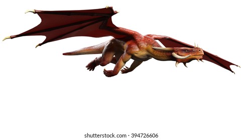 Red Dragon Flying Stock Illustration 394726606 | Shutterstock