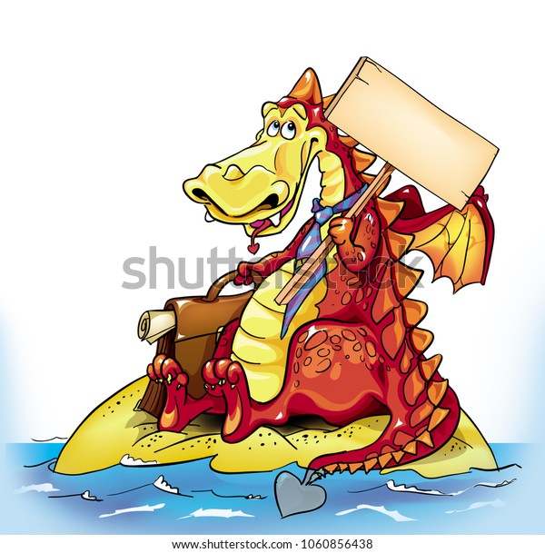 Red Dragon Sitting Sad Dragon Dragon Stock Illustration 1060856438 ...