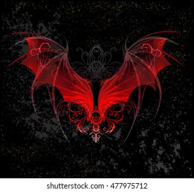 Red Dragon Wings Decorated Pattern On Stock Vector (Royalty Free) 190911137