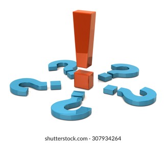 Red Exclamation Mark Small Question Marks Stock Illustration 307934264 ...