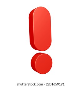 Red Exclamation Mark Symbol 3d Render Stock Illustration 2201659191 ...