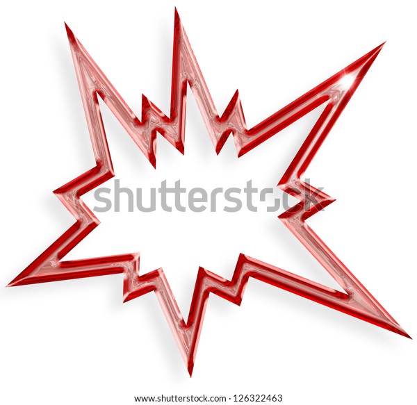 Red Explosive Star Isolated On White Stock Illustration 126322463 ...