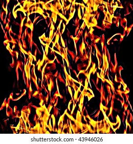 Red Fire Flames Hell Against Black Stock Illustration 43946026 ...