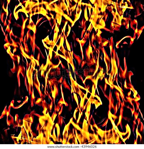 Red Fire Flames Hell Against Black Stock Illustration 43946026 ...