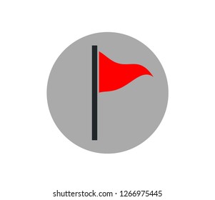 Red Flag Circle Vector Stock Illustration 1266975445 | Shutterstock