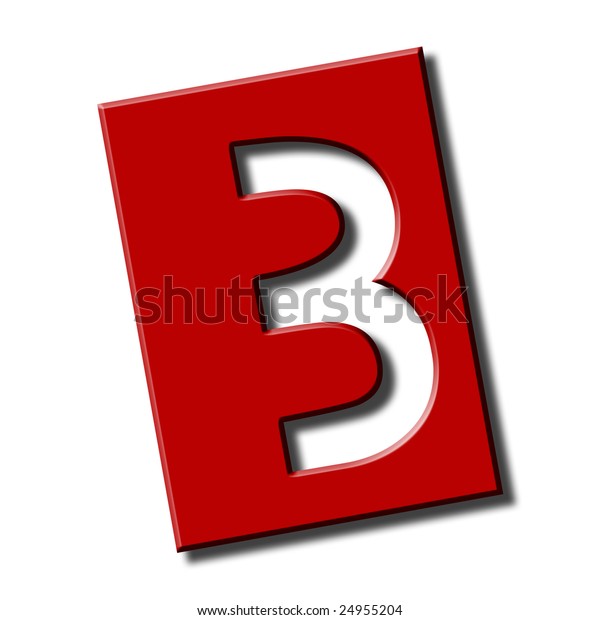 Red Font Number Three Stock Illustration 24955204 | Shutterstock