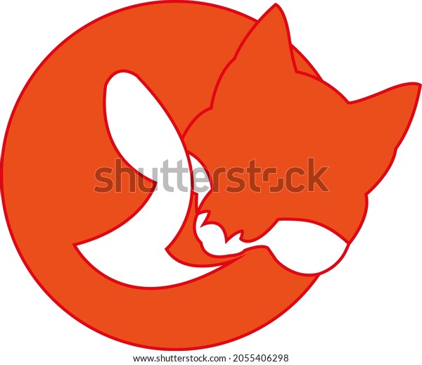 Red Fox Sleeping Logo Digital Design Stock Illustration 2055406298 ...